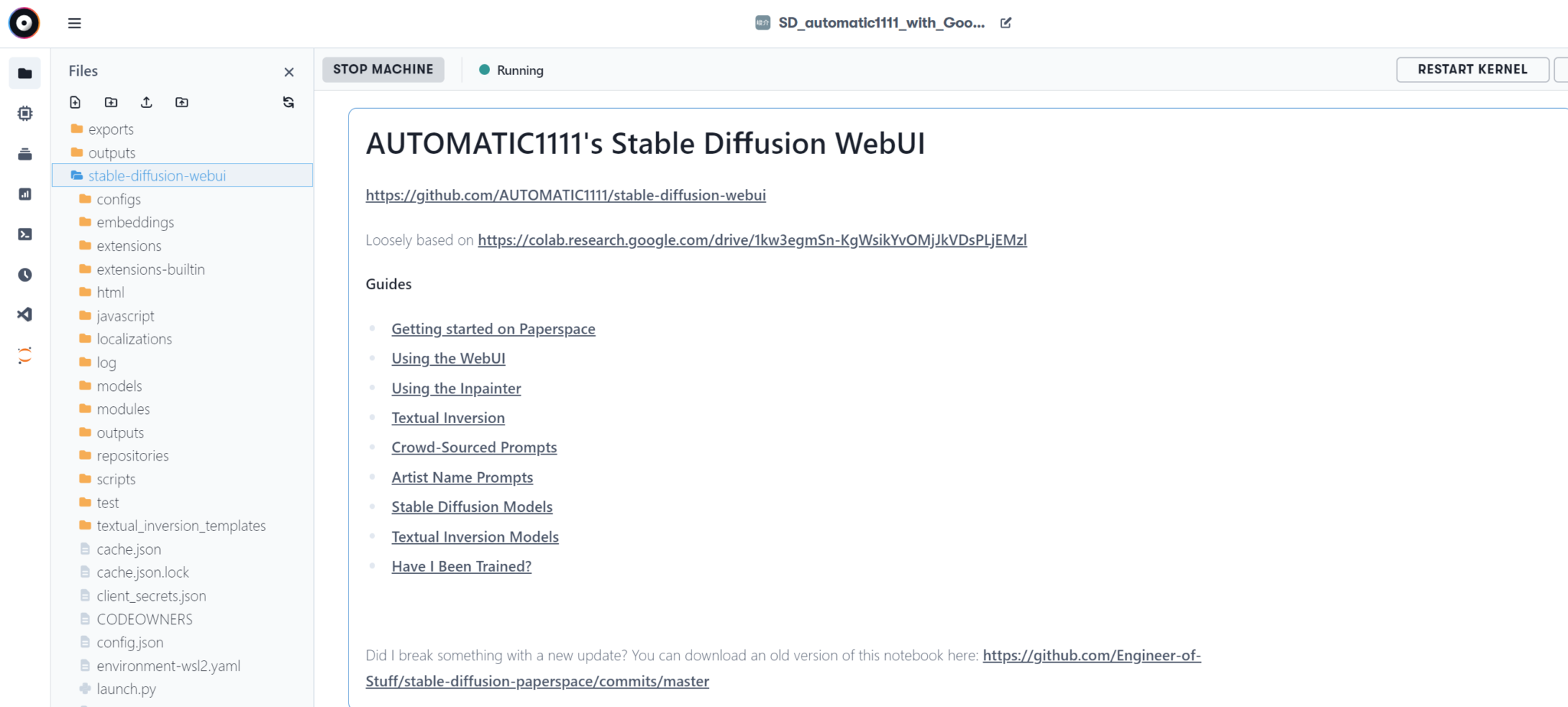 AUTOMATIC1111をPaperspace Gradientで実行し， Google Driveに画像を送る． - えぬの備忘録